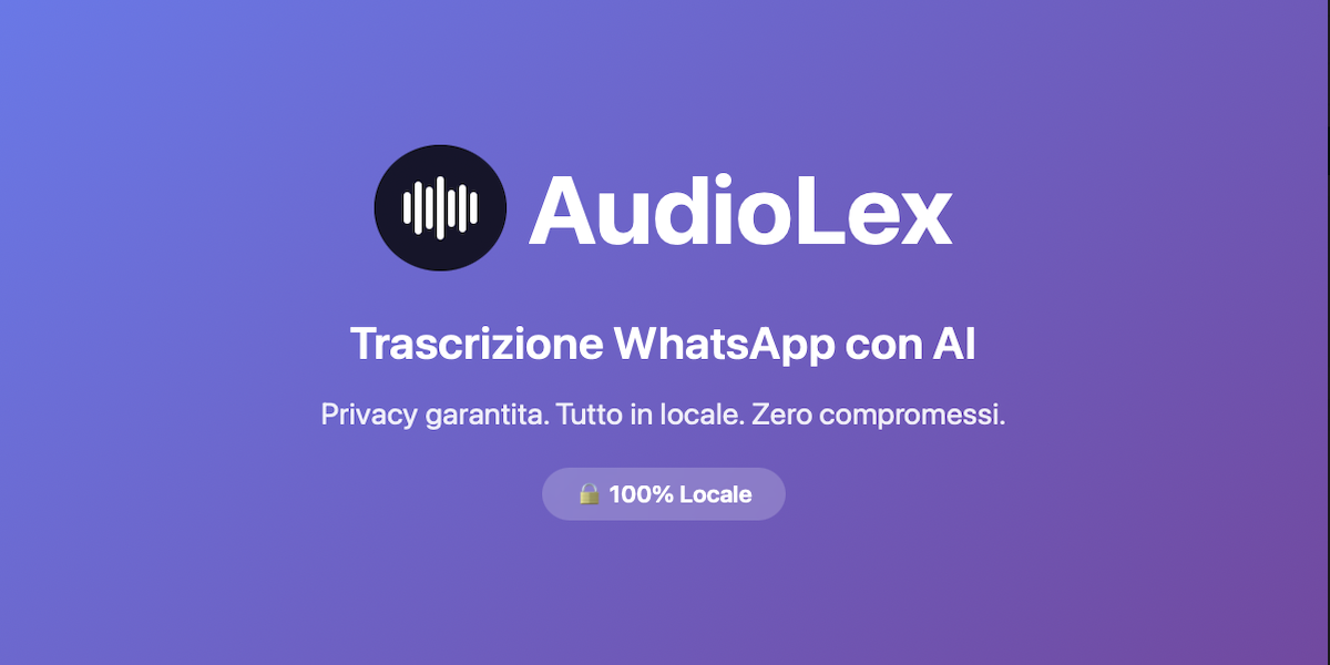 AudioLex - Trascrizione WhatsApp con AI